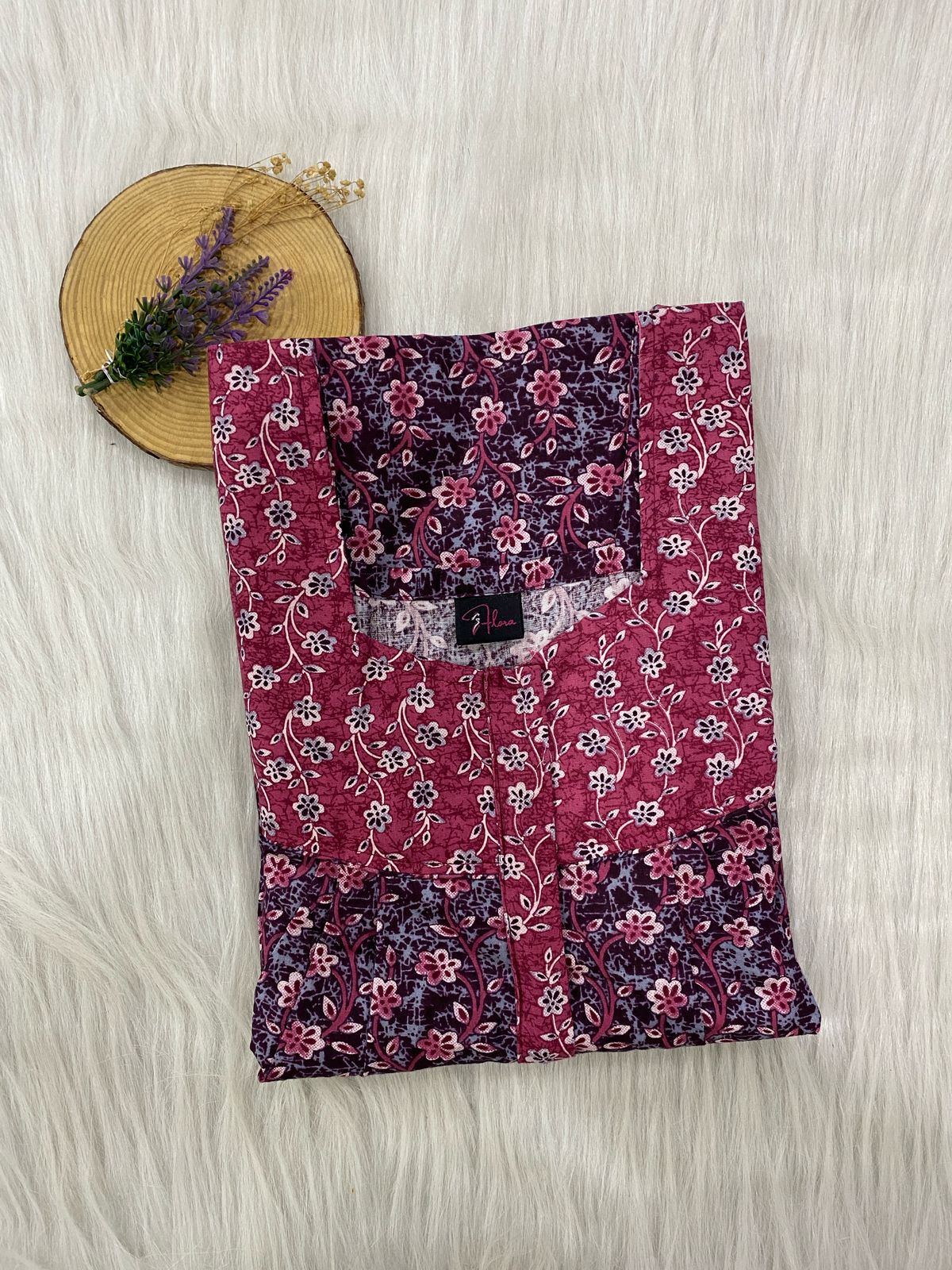 Mix N Match Square Neck Pleated Nighty - Flora Outfits